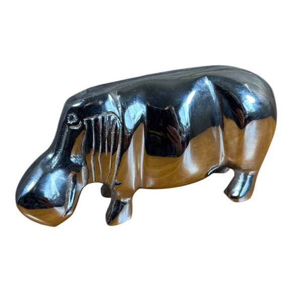 Accents | Silver House Hippo Figurine | Poshmark